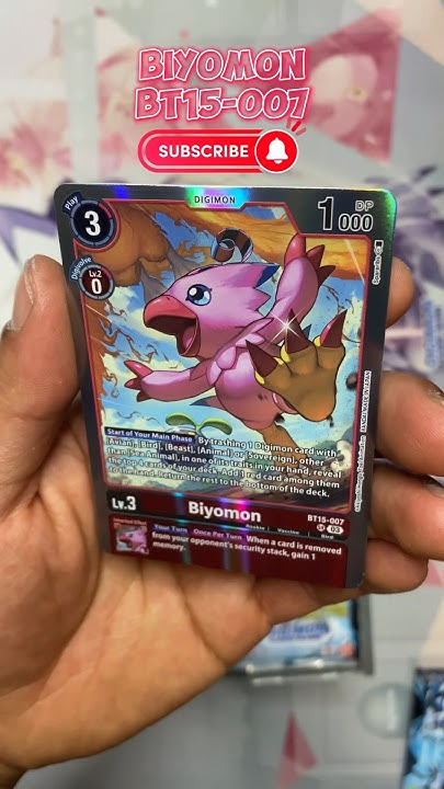Biyomon BT15-007 SR #digimoncardgame - YouTube