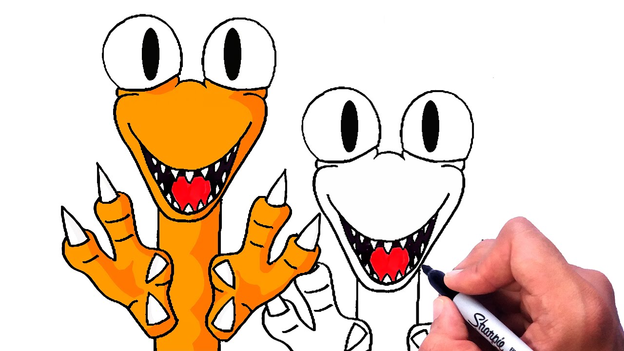 How to Draw Orange from Roblox Rainbow Friends | step by step easy ...