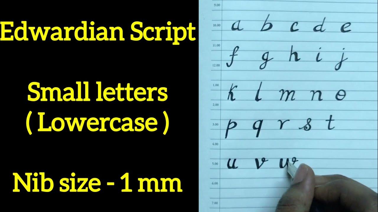 Edwardian Script Calligraphy || Small letters || Tutorial - 8 - YouTube