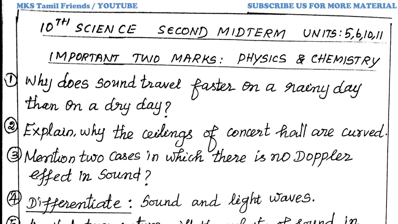 10th Std Science Important Question YouTube 10th-std-science-important-question-youtube