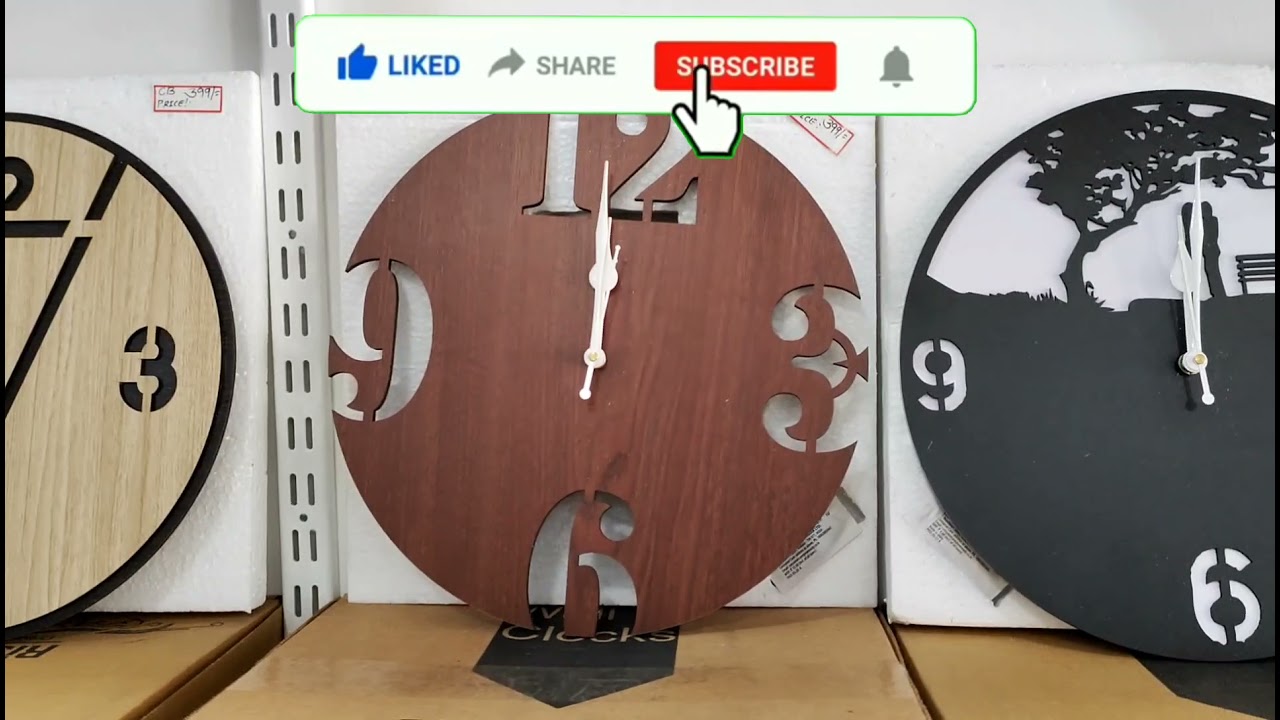 Wooden Wall Clock With Laser Engraving - YouTube