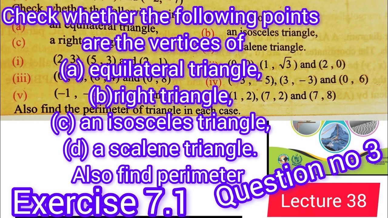 Determine Triangle Type & Perimeter | Class 9th Math Exercise 7.1 Q3 ...