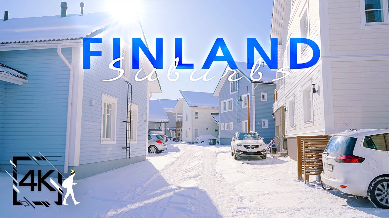 Lustrous Snow Walk in Finland Suburbs, Karisto, Lahti 4K - YouTube