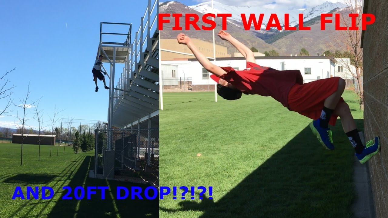 INSANE PARKOUR AND SKETCHY LEDGE | +First wall flip and more flips ...