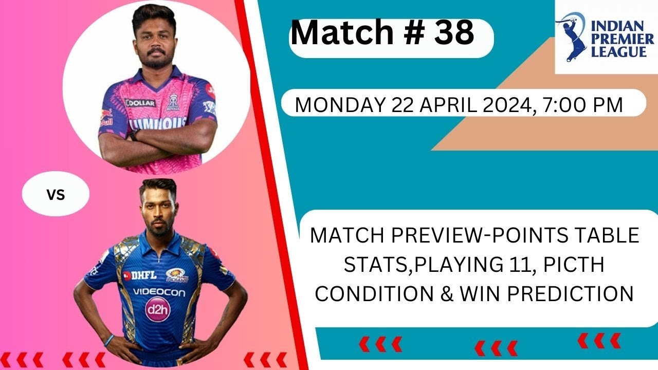 IPL 2024 MATCH 38 RAJASTHAN ROYALS VS MUMBAI INDIANS, MATCH PREVIEW- P ...