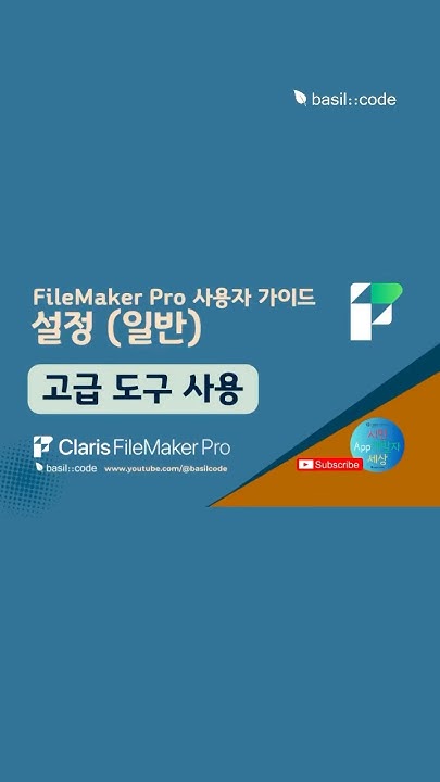 🔹 고급 도구 사용 🔹 FileMaker Pro 설정(일반) #FileMaker #파일메이커 #사용가이드 #Claris #로우코드 #shorts - YouTube