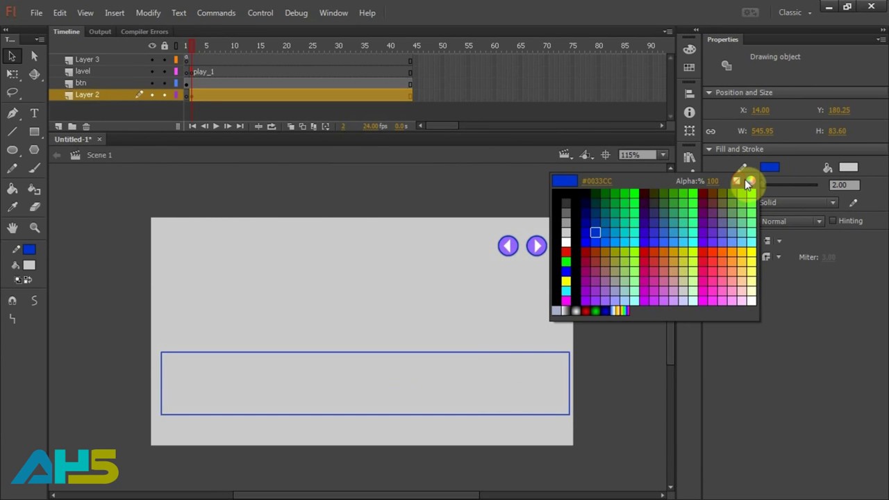 Flash Cc Tutorial Create An Next And Previous Buttons Youtube