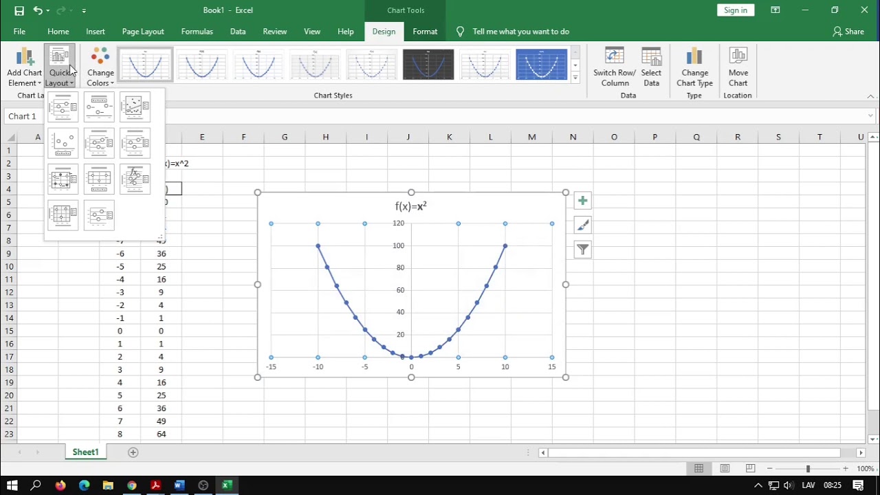Excel: funkciju grafika veidošana - YouTube