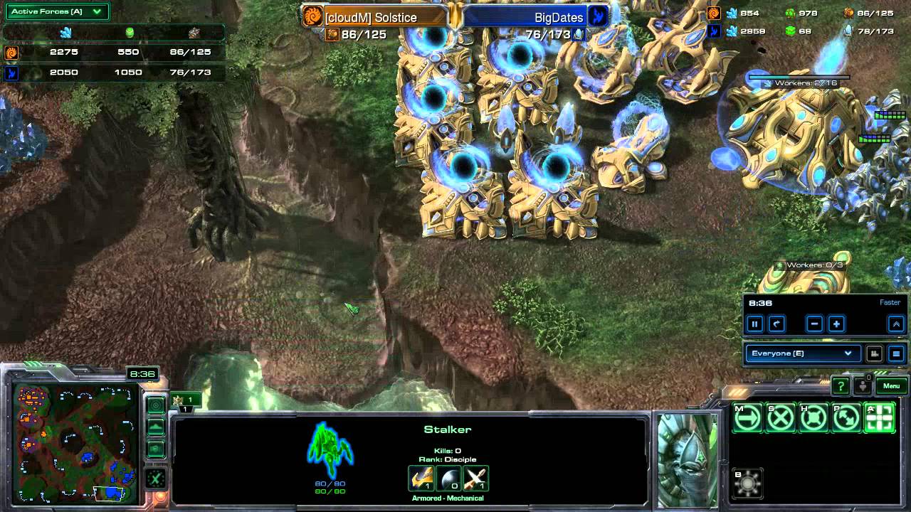 Starcraft 2: Xeyed Custom Race - Multiplayer (XvP) Replay Cast 01 - YouTube