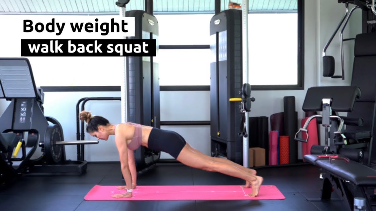 Body weight walk back squat - YouTube
