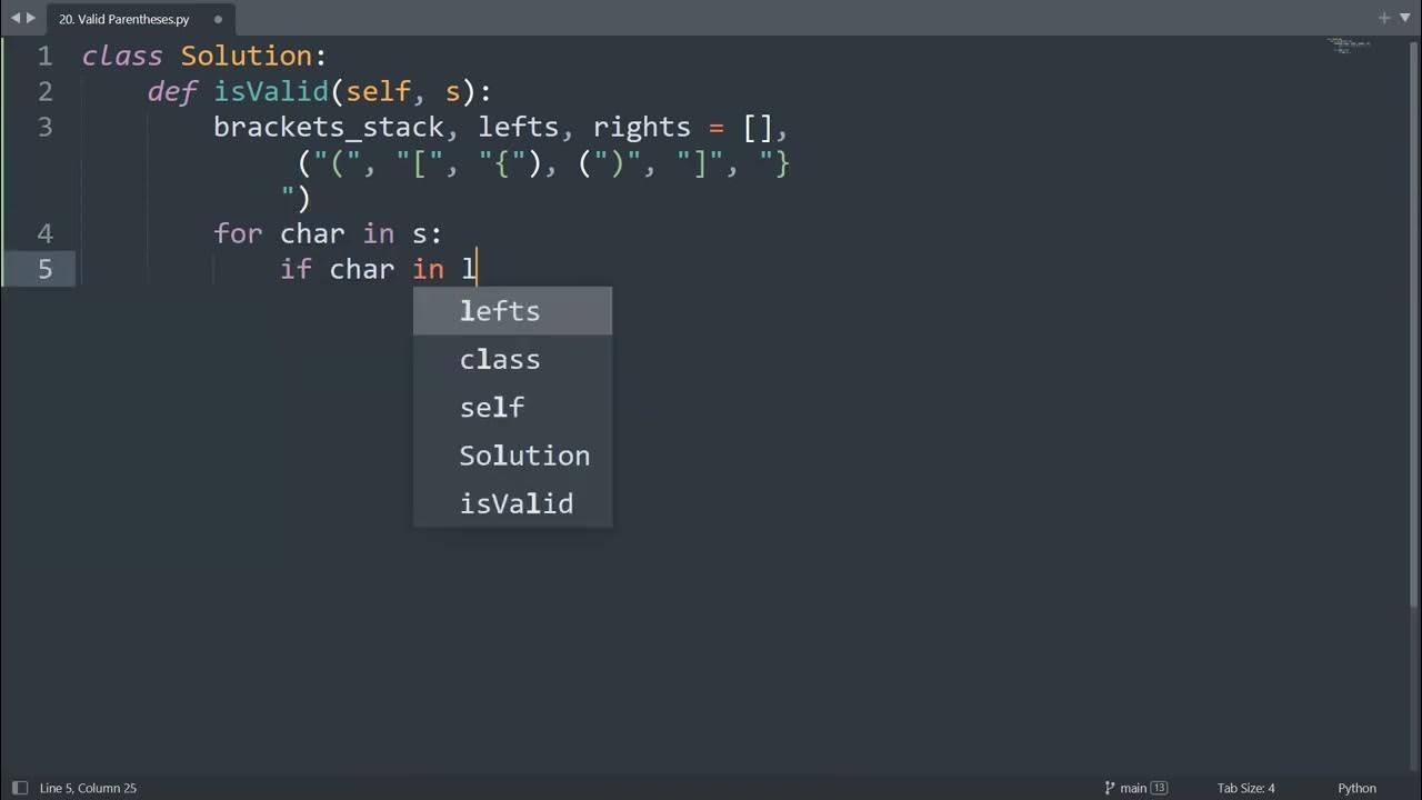 Leetcode 20. Valid Parentheses in Python | Python Leetcode | Python Coding Tutorial | Python ...