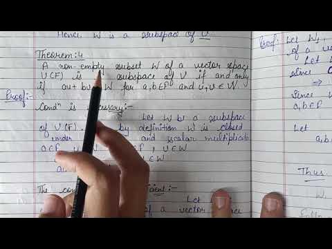 Vector Spaces and Subspaces (Part-3) || Linear Algebra || B.A./B.Sc. Maths || 6th sem - YouTube