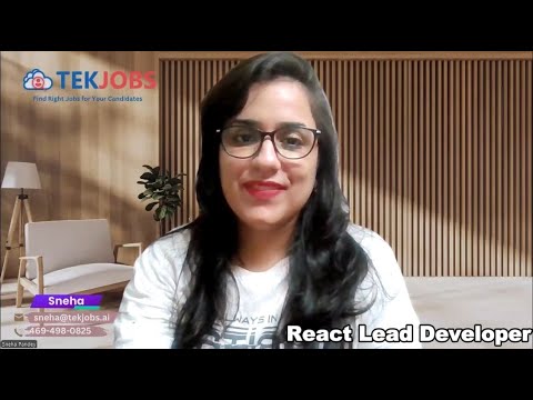 React Lead Developer 1021 Sneha - YouTube