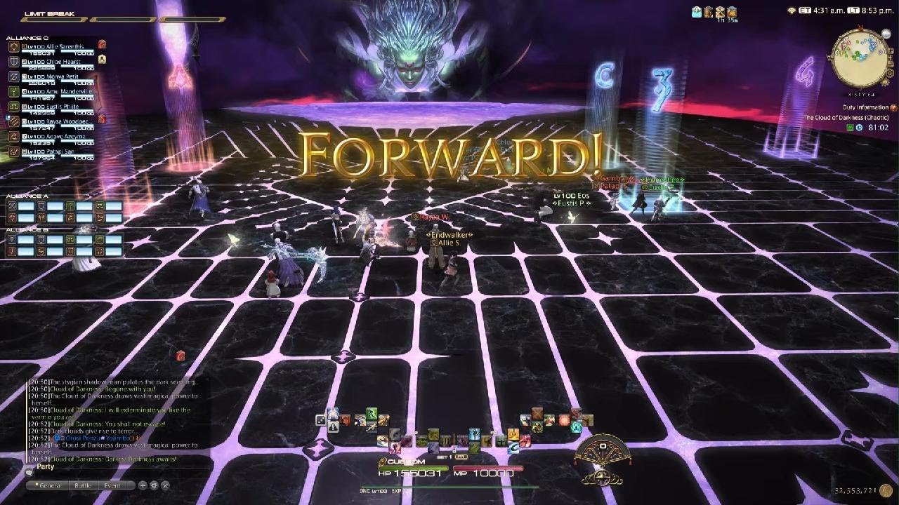 FFXIV - Cloud of Darkness (Chaotic Raid) First Clear - YouTube