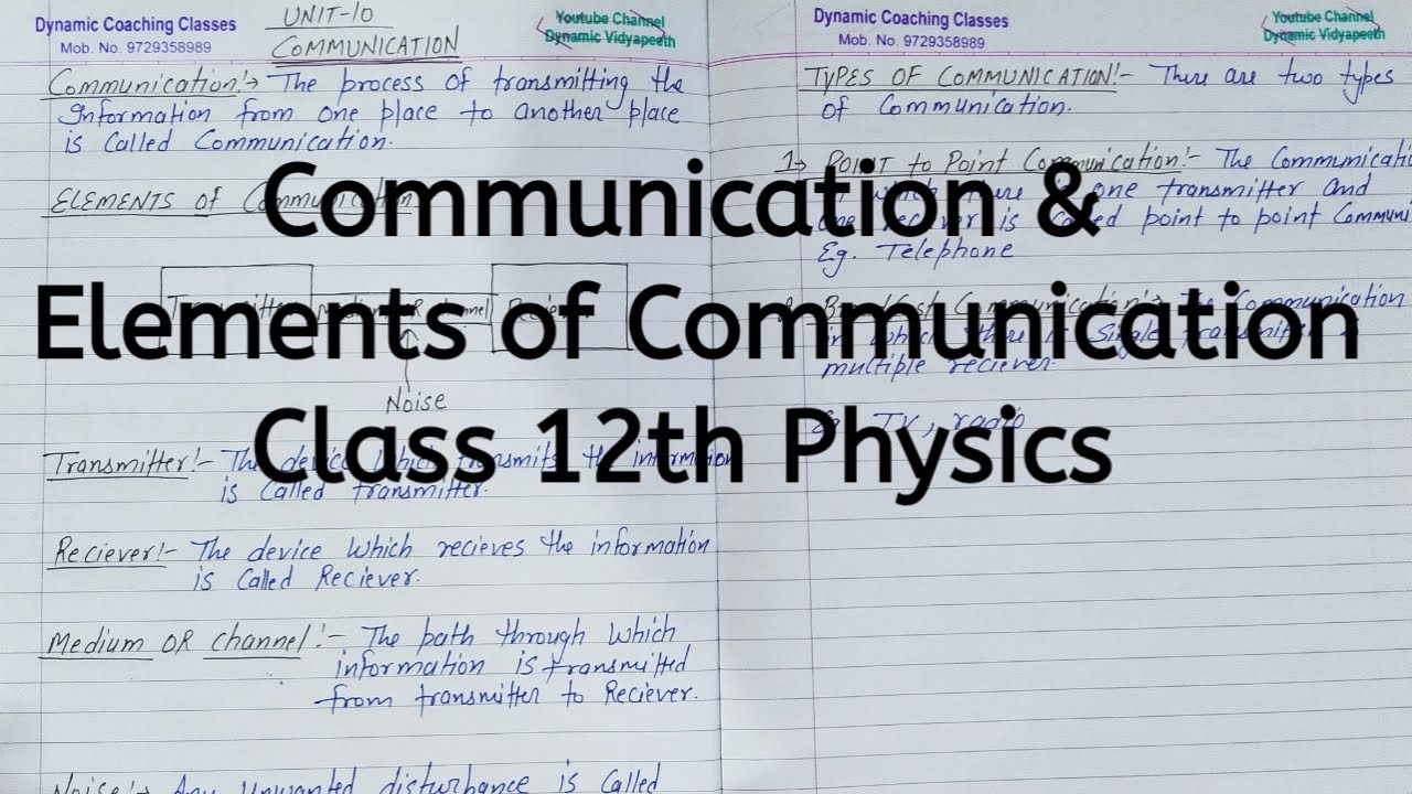 Communication and Elements of Communication, Chapter 15, Communication ...