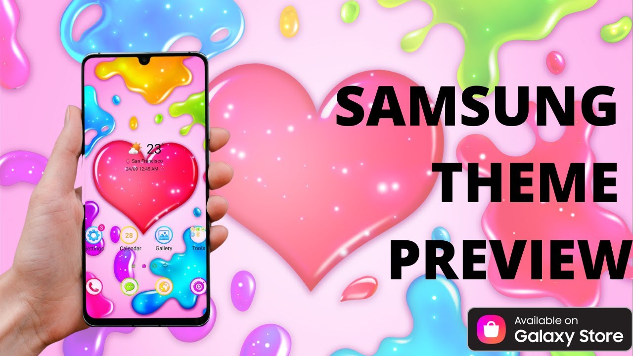 SAMSUNG GALAXY THEME PREVIEW(Heart Jelly Slime) - YouTube