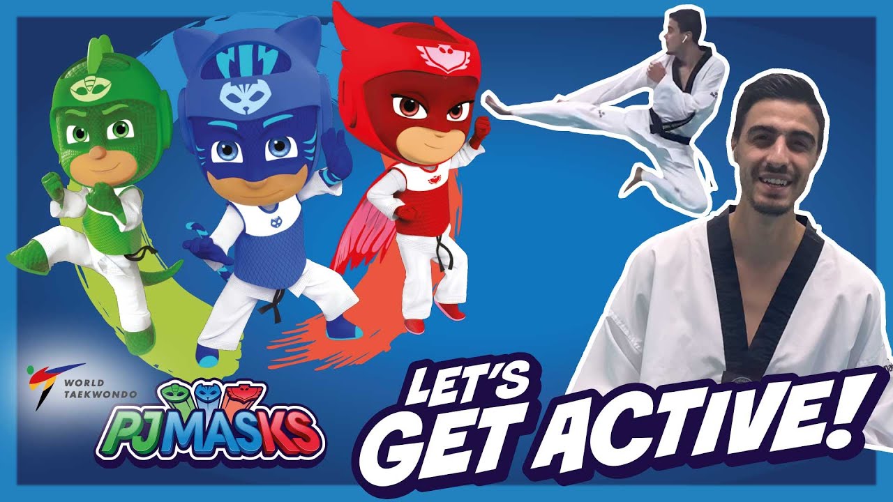PJ Masks Get Active! | Learn Flying Side Kick with Joel Gonzalez | PJ ...