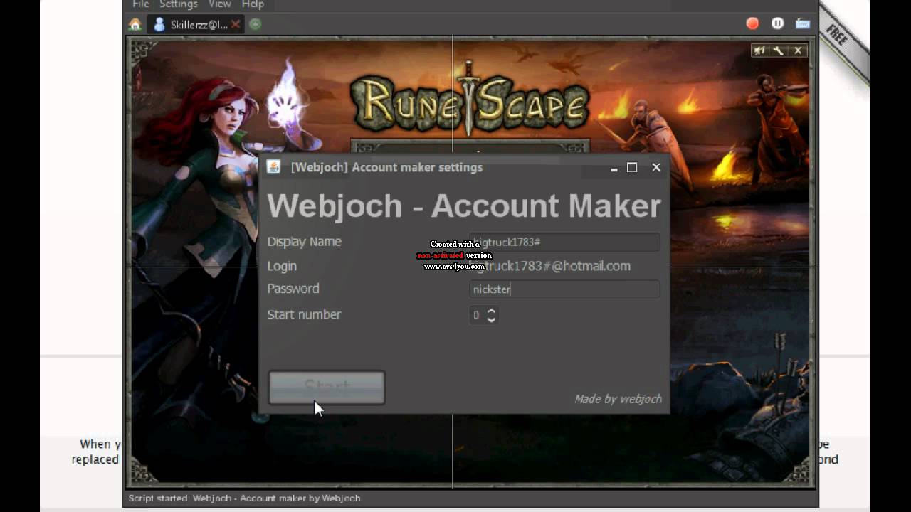 Runescape Account Maker-Script- RSBuddy - - YouTube
