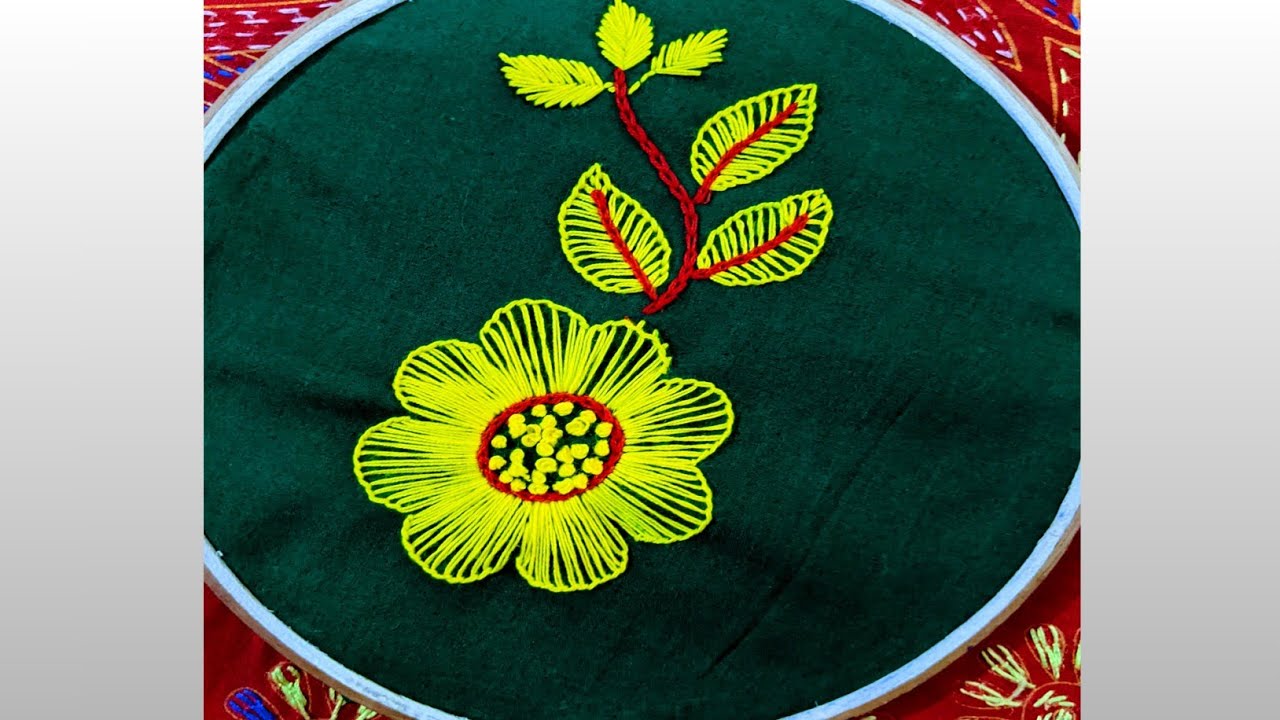 Easy embroidery stich for beginner /back stitch and chain stitch - YouTube