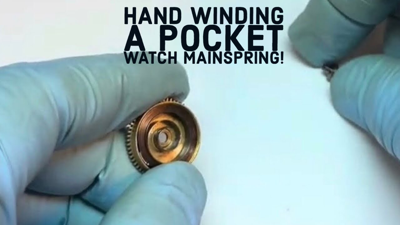 Hand winding a pocket watch Mainspring! - YouTube