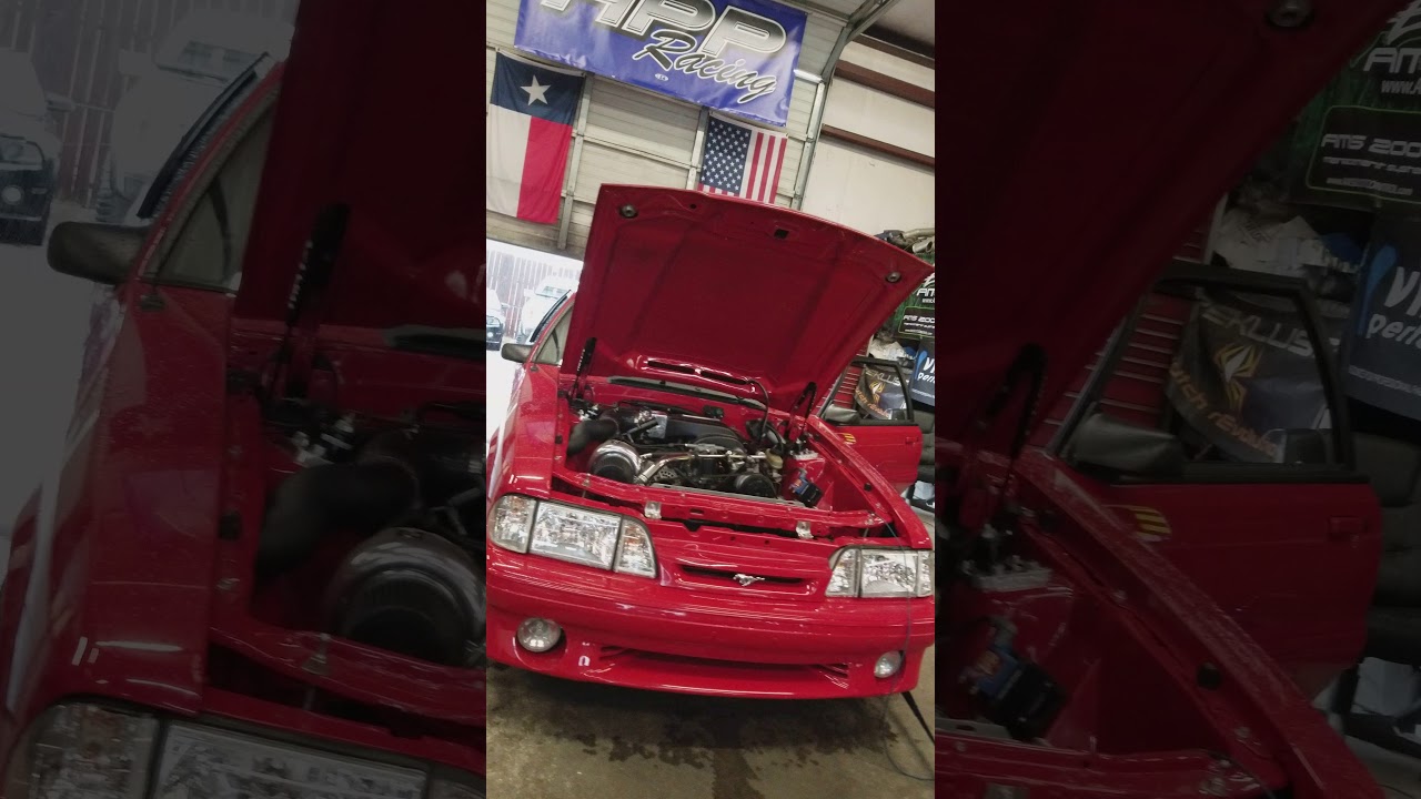 Hpp Racing built turbo fox body mustang on the dyno - YouTube