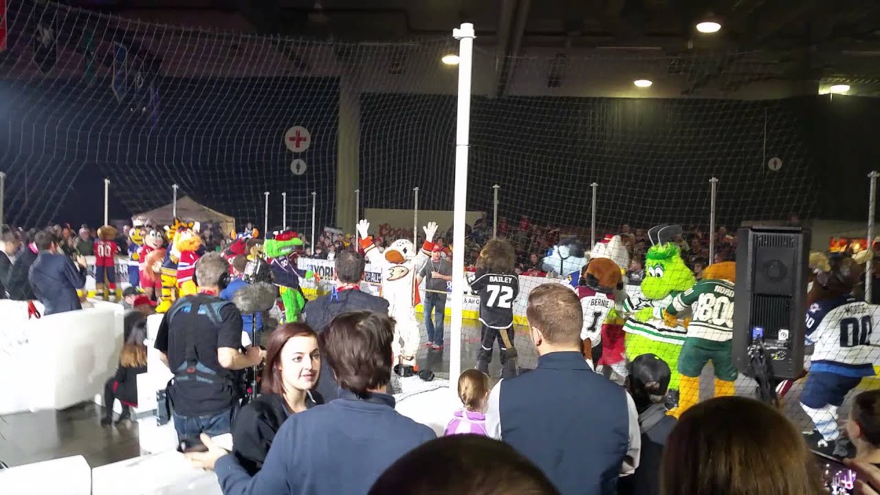 NHL Fan Fair: Mascot Tug - YouTube