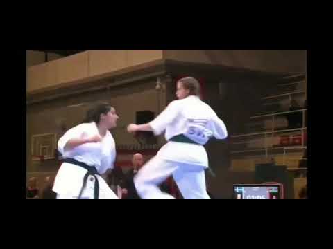 Azerbaijan Kyokushin karate women fighter Solmaz Zeynalli.