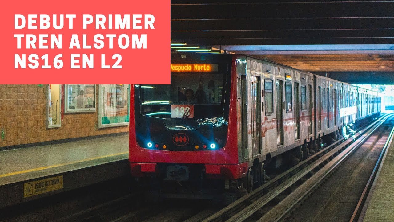 Metro de Santiago | Nuevo tren Alstom NS-16 N2130 en Lo Vial (L2) - YouTube