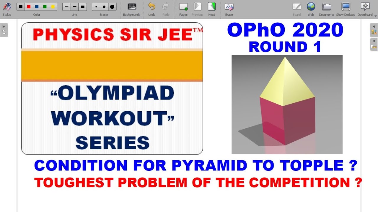 OLYMPIAD WORKOUT-15 👀OPhO 2020 ROUND 1-PROB 40-TOPPLING CONDITION FOR ...