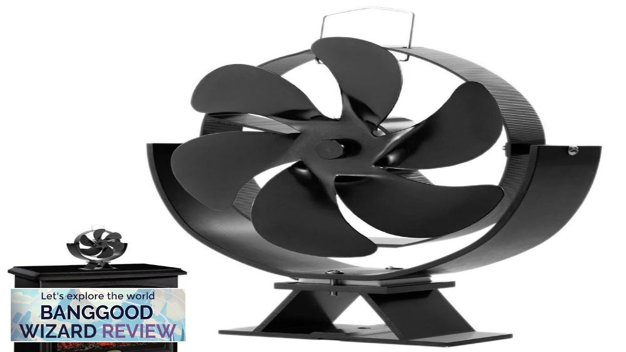 6 Blade Wood Burner Fireplace Fan Mini Heat Powered Stove Fan Eco-fan ...