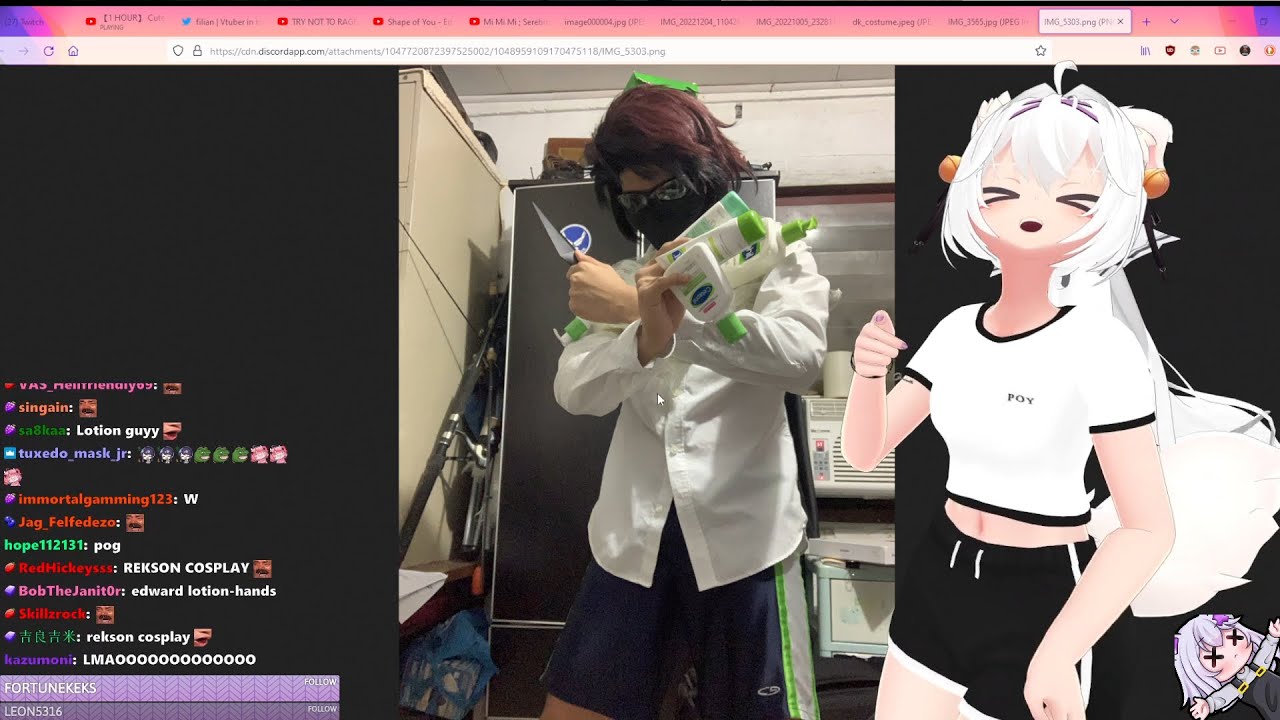 Filian reaction to the lotion warrior cosplay - YouTube