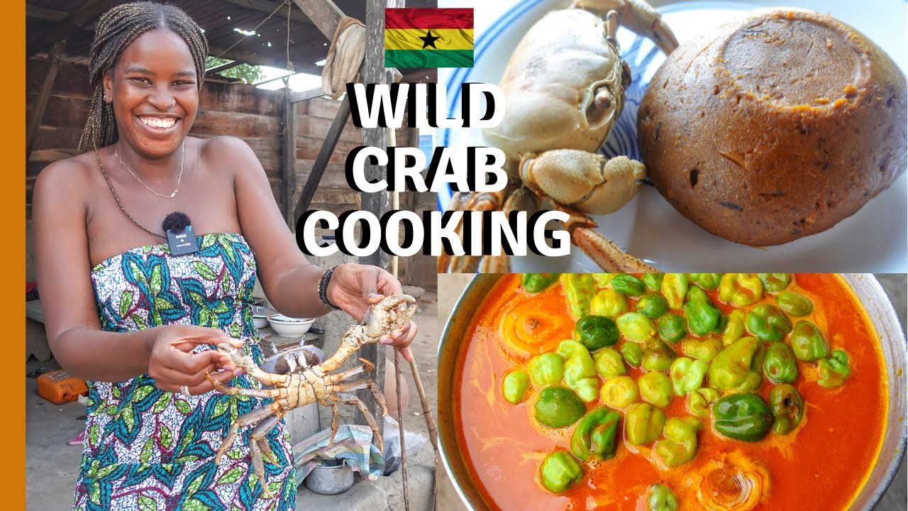 COOKING GIANT WILD CRABS GHANAIAN FOOD IN A SMALL VILLAGE | WEST ...