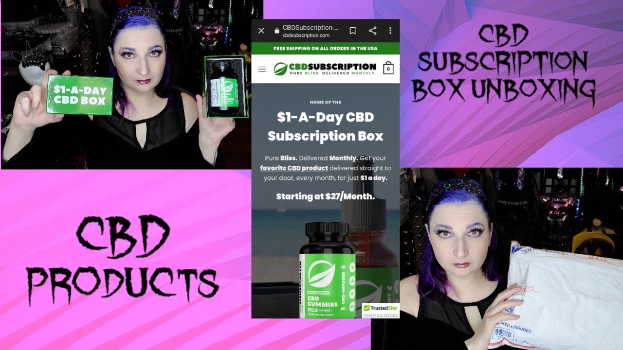 CBDSUBSCRIPTION.COM $1 a Day CBD subscription Box unboxing and Review Gummies Tincture Lotion PR ...