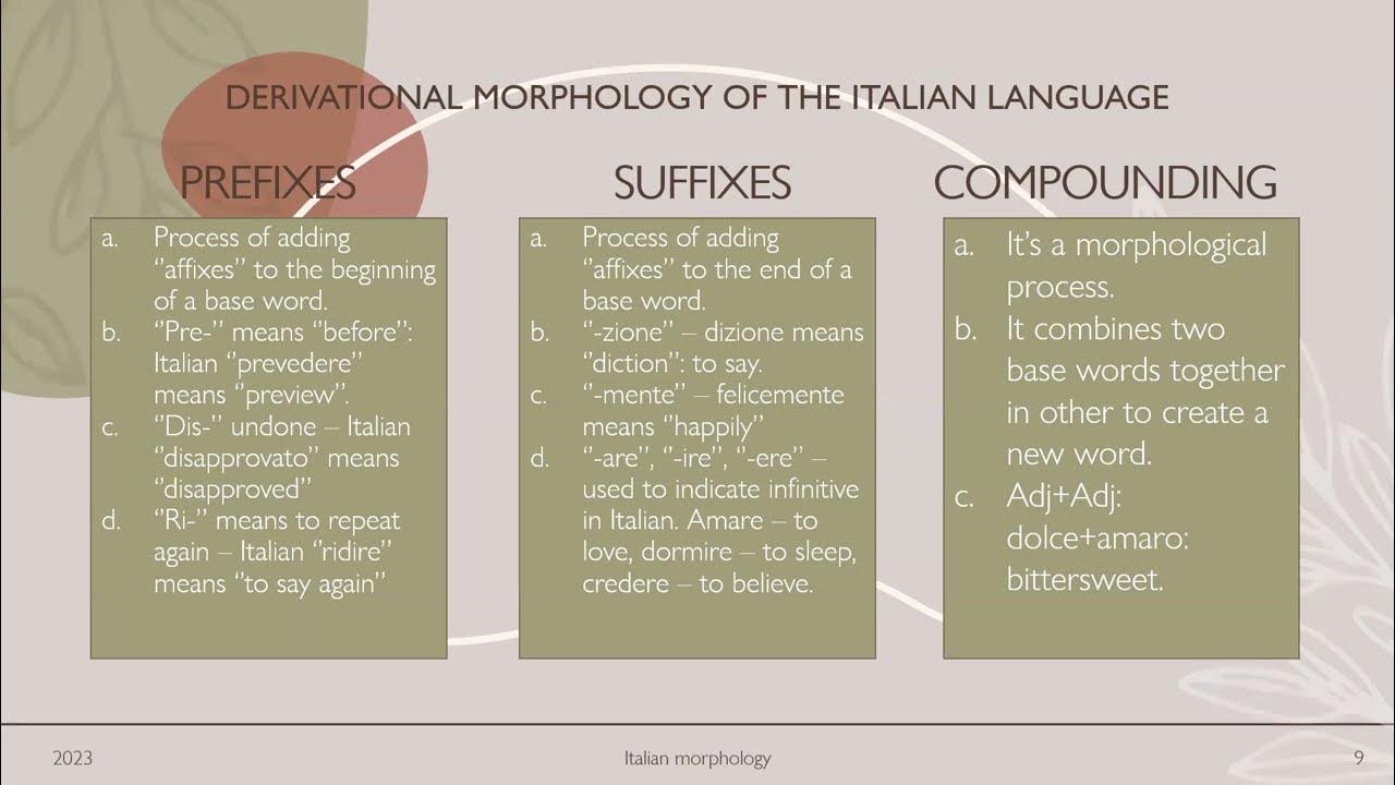 Comparing languages; english and italian morphology - YouTube