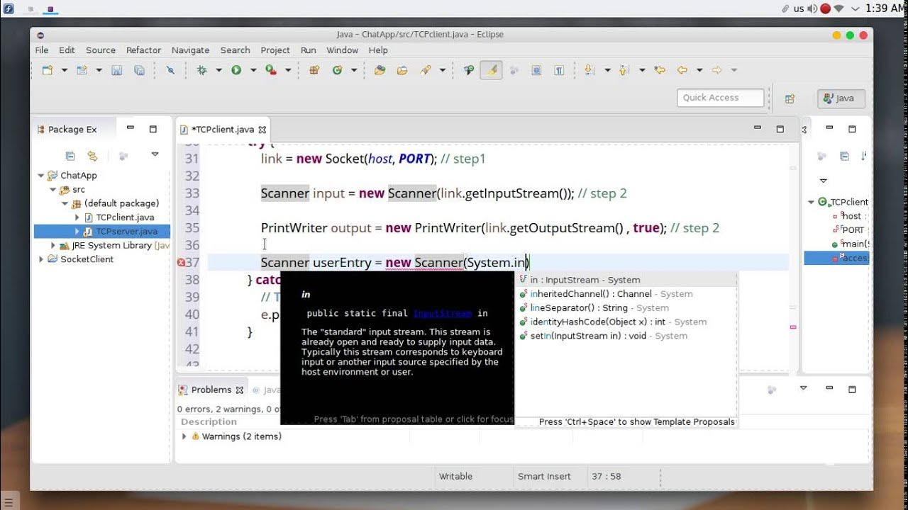 67 JAVA Networking Chat Server Client TCP - YouTube