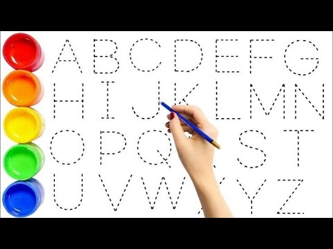 A to Z, Kids rhymes, Collection For Writing along dotted lines for ...