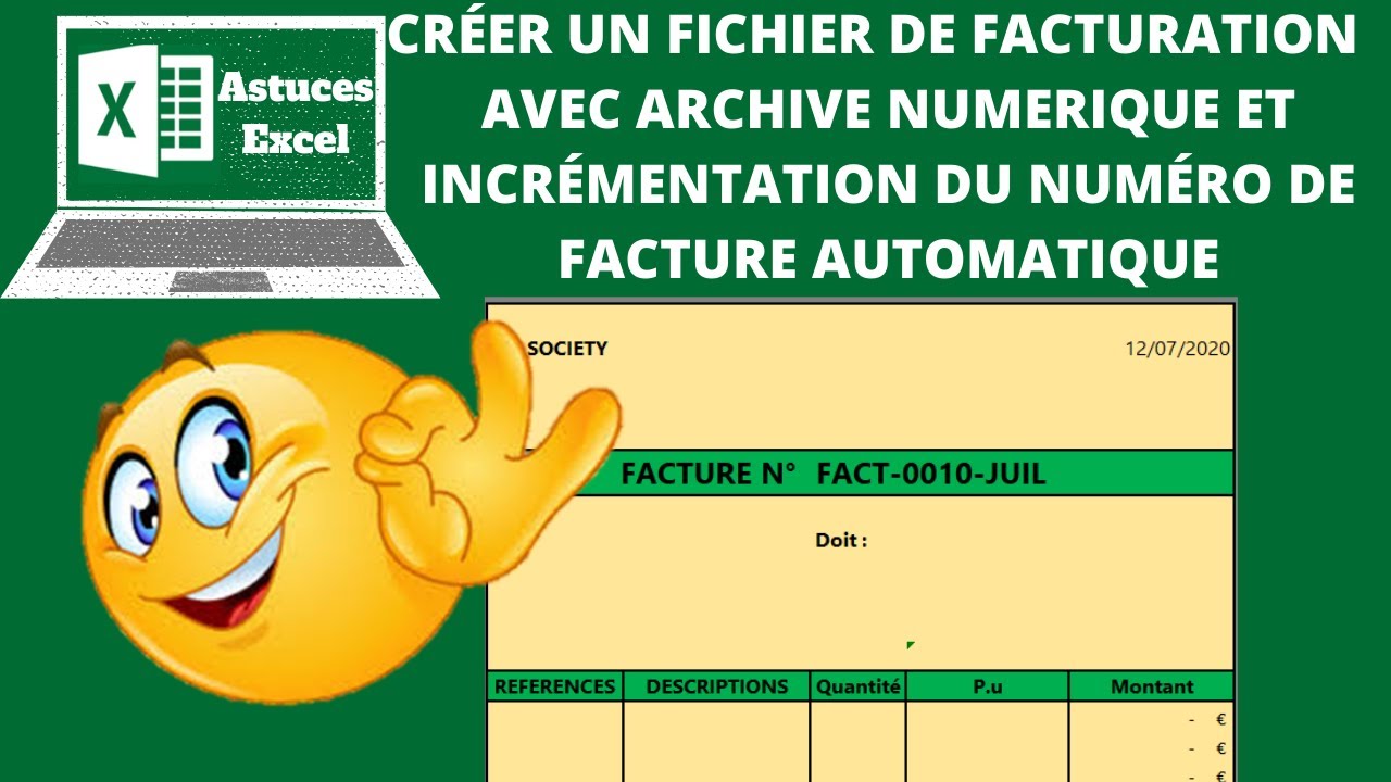 Modèle de facture avec incrémentation automatique du numéro de facture ...