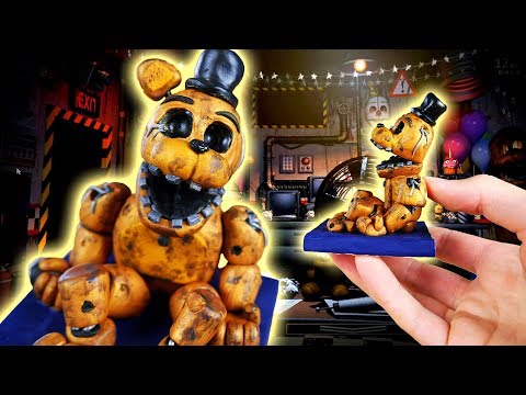Making WITHERED GOLDEN FREDDY in POLYMER CLAY! FNAF: Ultimate Custom Night
