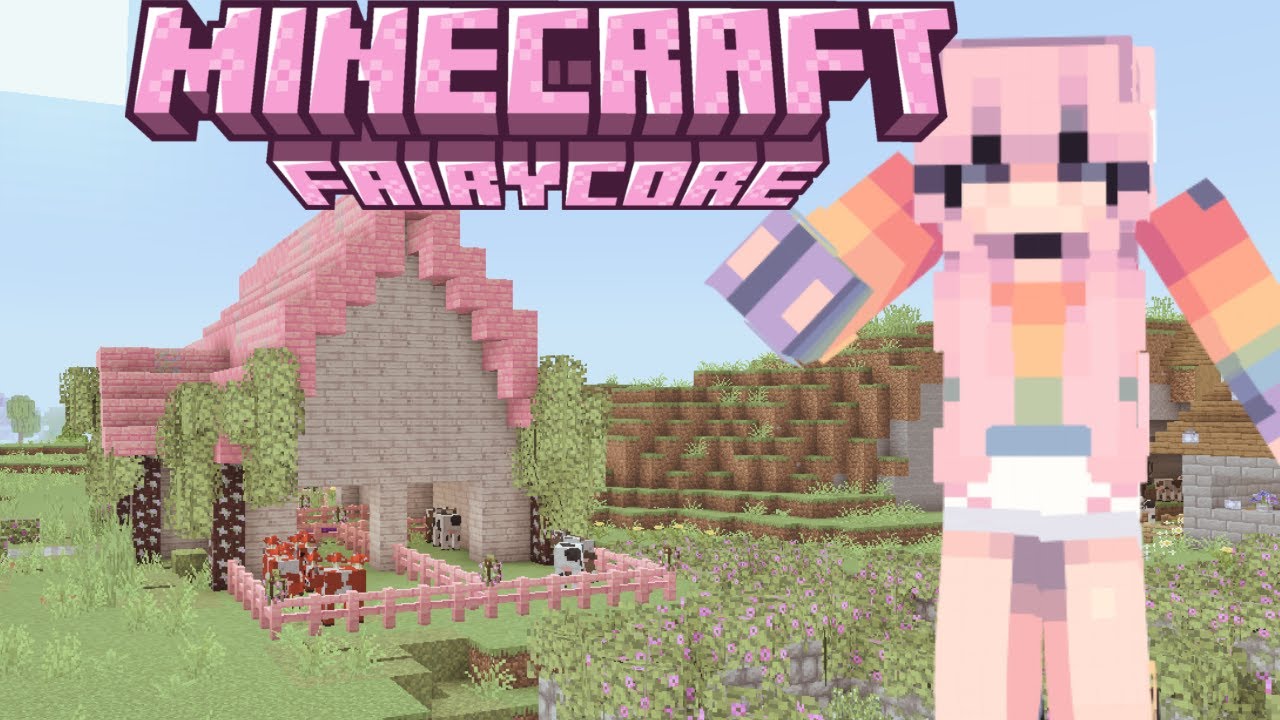 Building Our Farm And Barn Cute!! 💖 Fairycore Minecraft ep 9 - YouTube