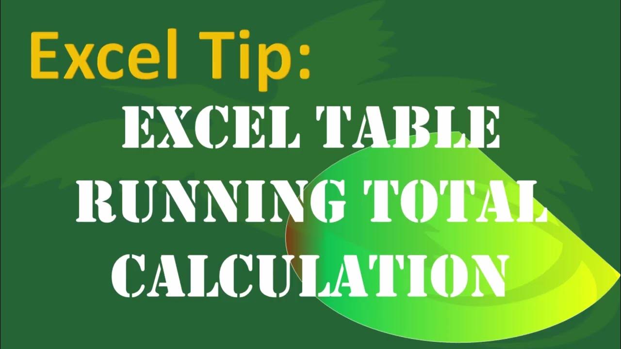 Excel Table Running Total Calculation - YouTube