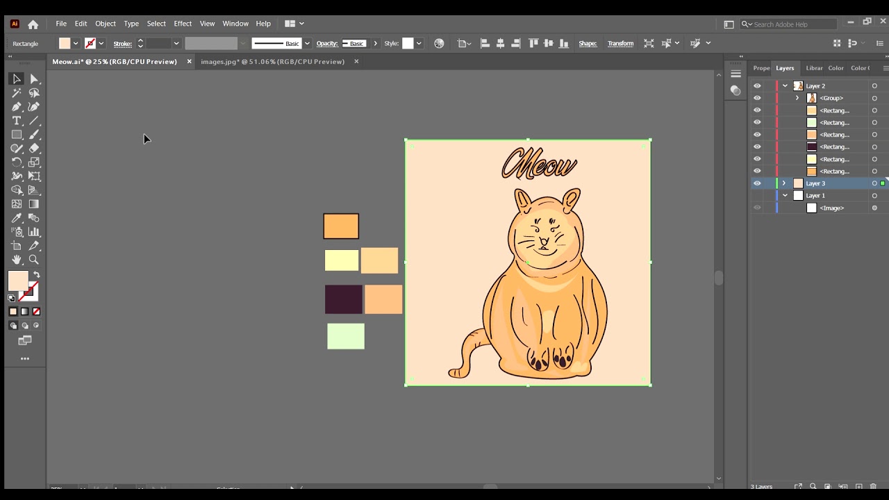 Minimal Vector Meow Illustration - YouTube