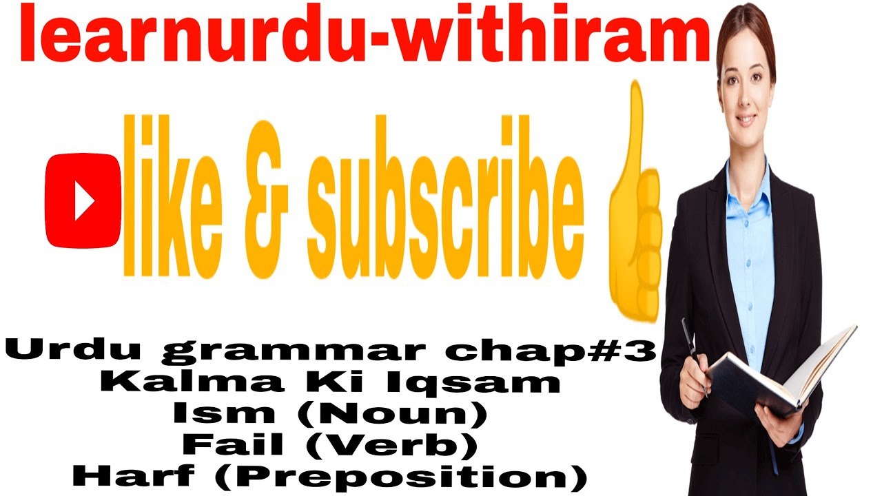 Urdu grammar chapter #3Kalma Ki Iqsam Ism (Noun)Fail (Verb)Harf ...