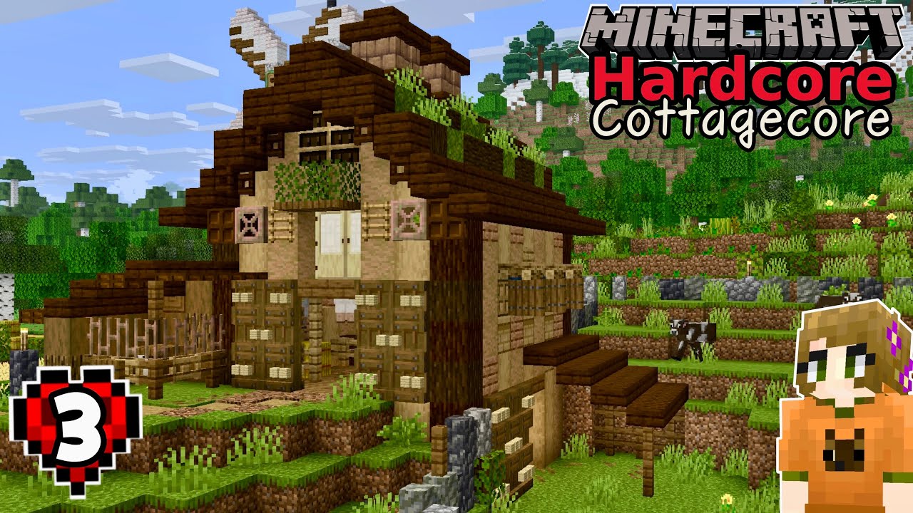 The Cutest Cottagecore Barn! 🍂 | Minecraft Hardcore Cottagecore #3 ...