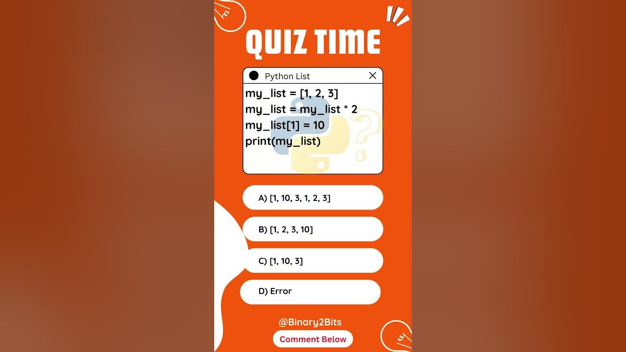 Python List Quiz 7 Learnpython Coding Youtube