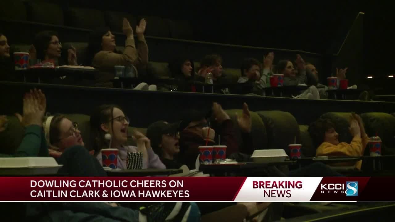 Dowling Catholic cheers on Caitlin Clark, Hawkeyes in Elite Eight ...