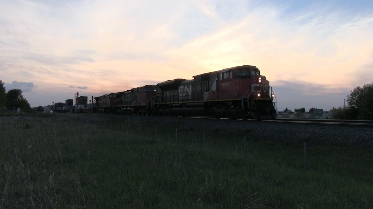 CN Train Spotting HD: CN 8941 IC 2717 & CN 2502 Leads CN 310 At Acheson ...