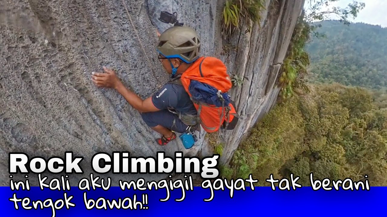 Gayat gigil semua ada!! Rock Climbing Bukit Takun multi pitch - YouTube
