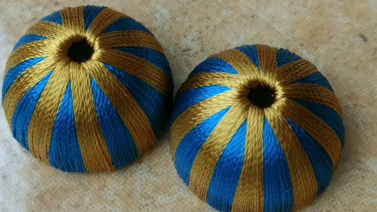 How to Wrap Multi color Silk Thread Jhumka|| Silk thread jewellery ...