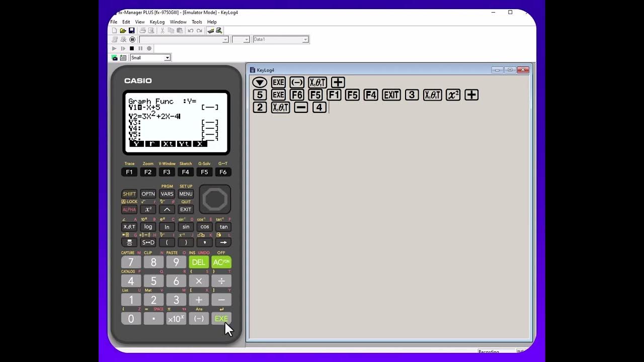 Casio fx-9750GIII Graph Functions, Find Key Points - YouTube
