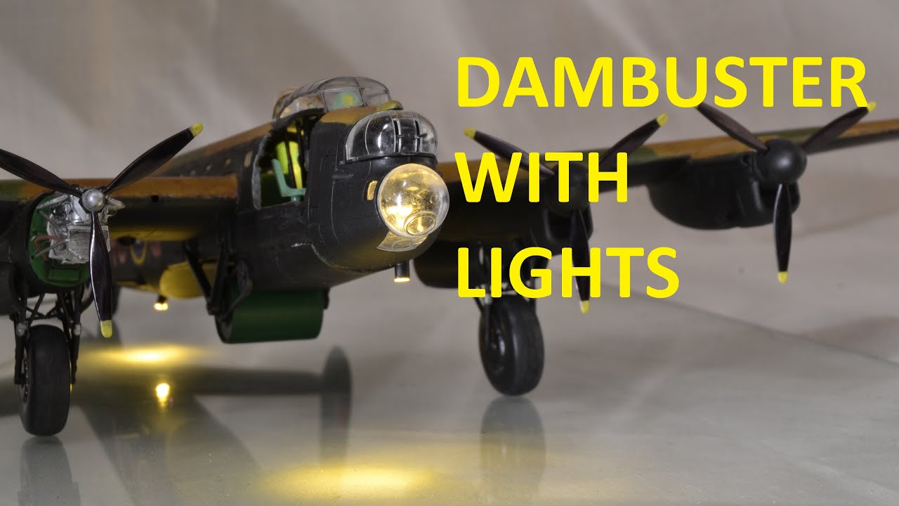 Model of Dambuster Lancaster Bomber with lights added. - YouTube